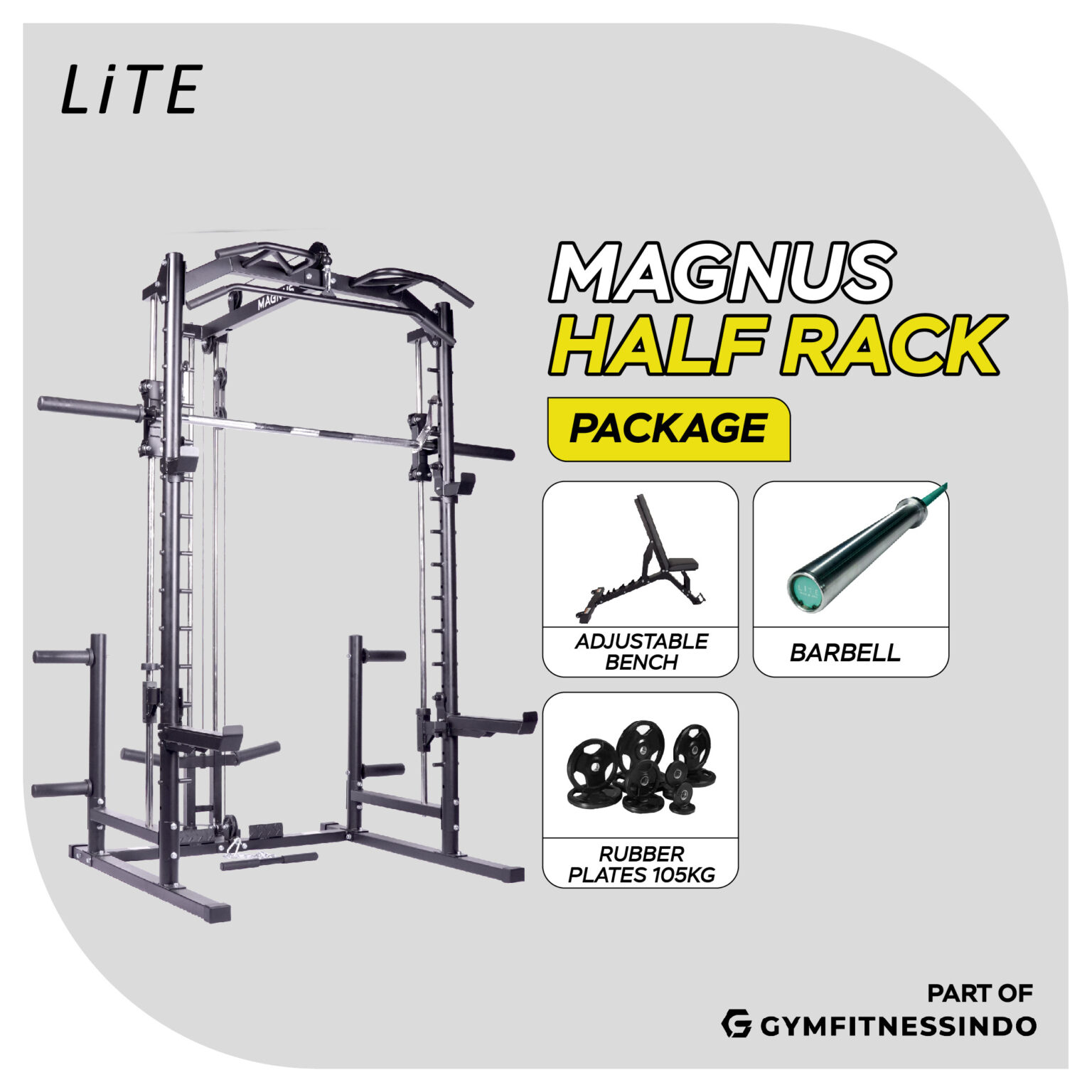 SMITH MACHINE MAGNUS HALF RACK — LiTE Fitness Indonesia